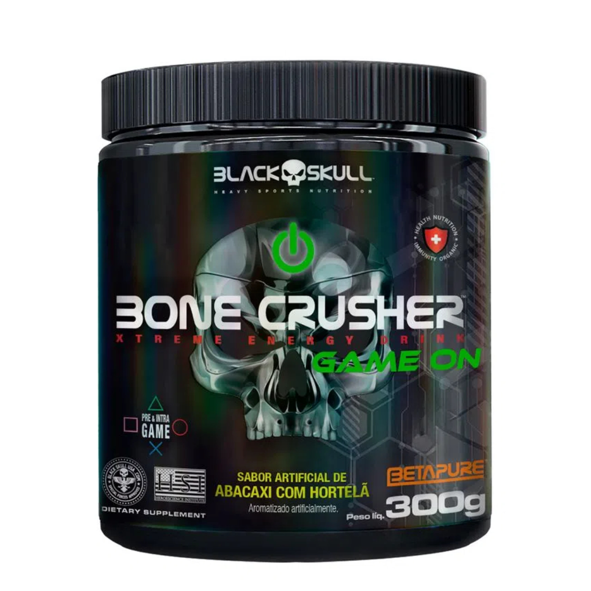 Bone Crusher Game On (300g) Pré-treino - Black Skull - Black Skull