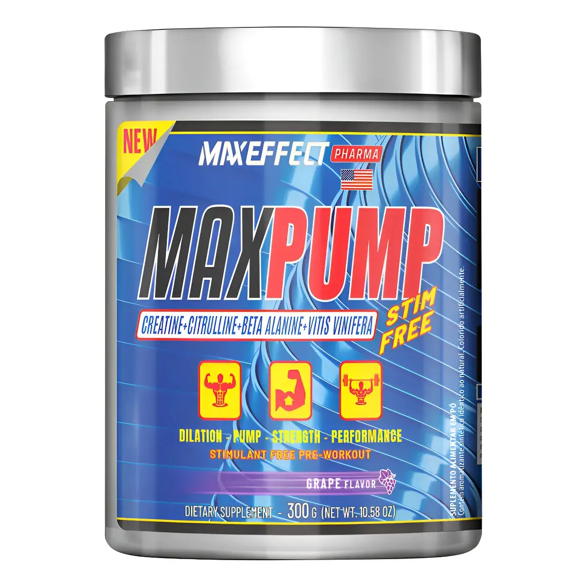 Max Pump (300g) | Pré-treino Stim Free | Max effect Pharma - MaxEffect ...