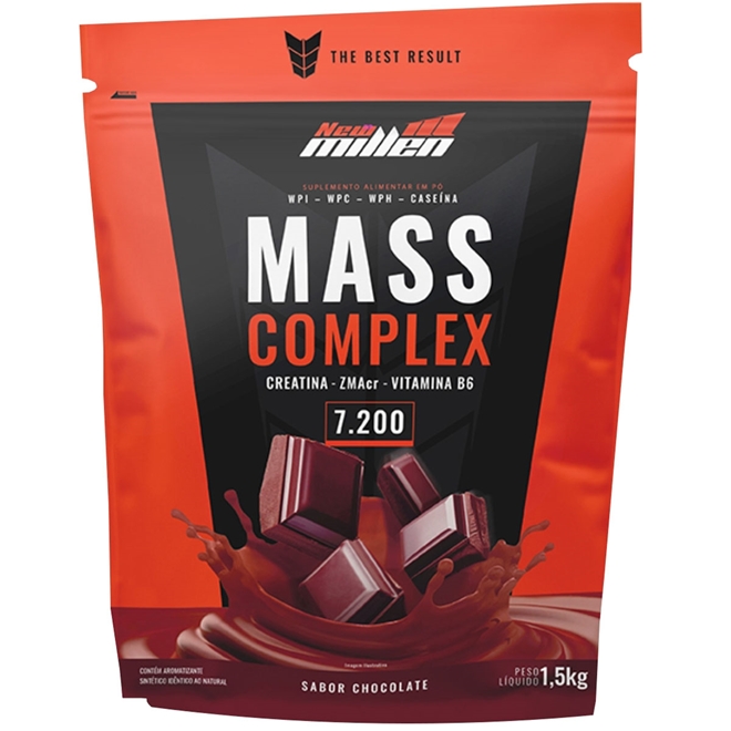 Mass Complex 7200 (1,5kg) - Hipercalórico - New Millen - New Millen