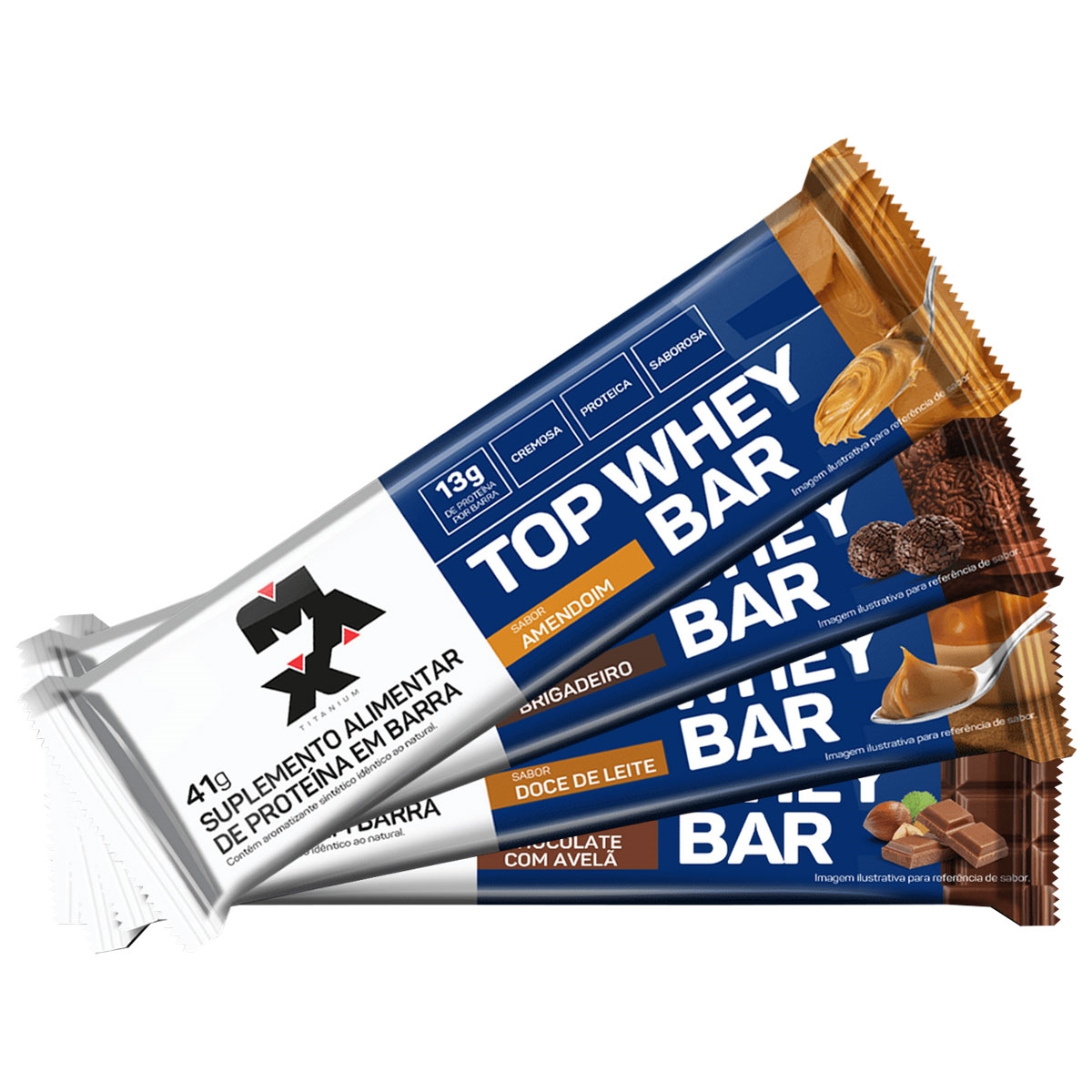 Top Whey Bar (41g) - Max Titanium (V 07/2023 Brigadeiro/ChocAvel ...
